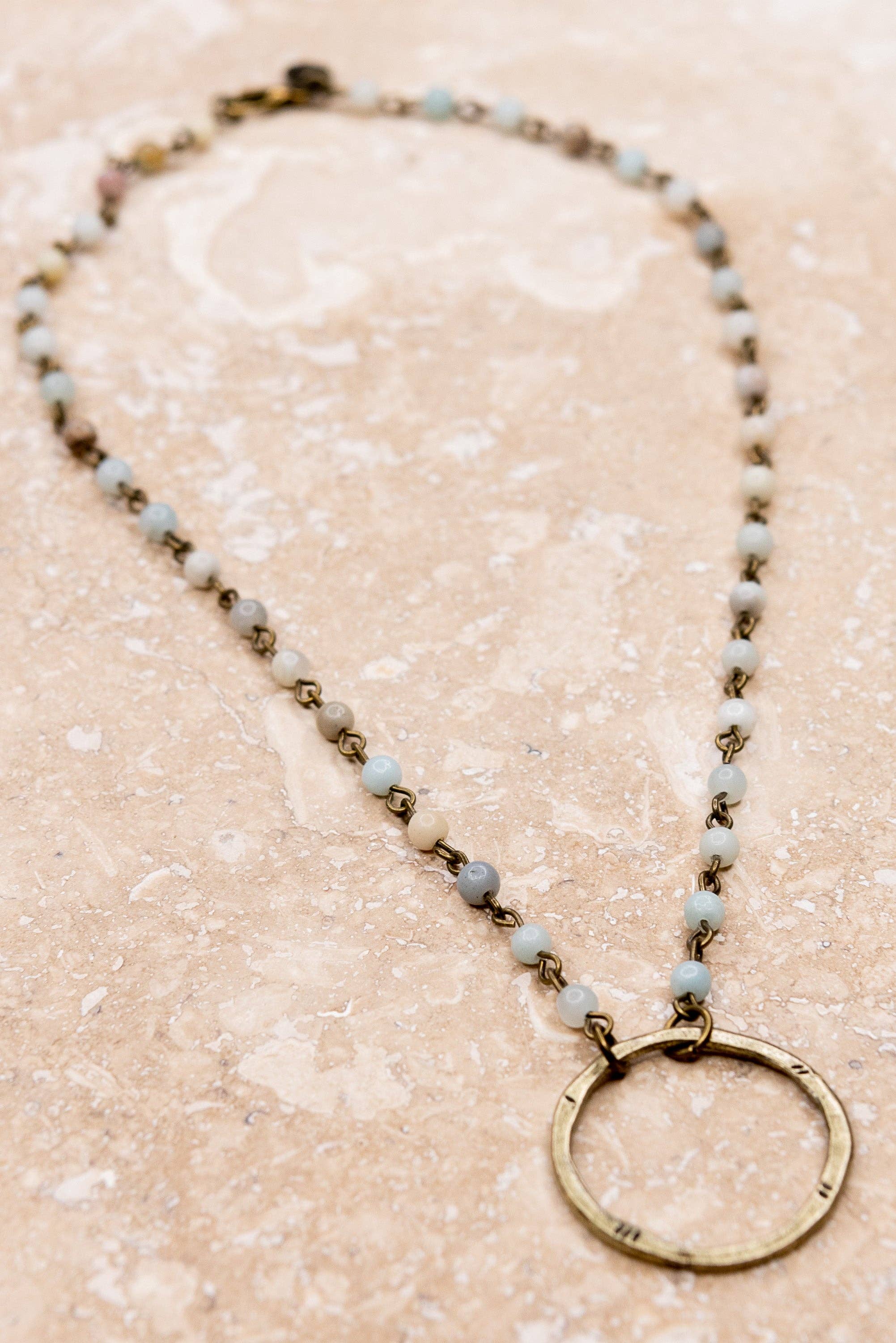 Nova Necklace in Amazonite – Peach Petunia