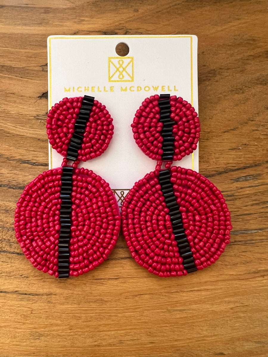 Colleen- Red & Black earrings – Peach Petunia