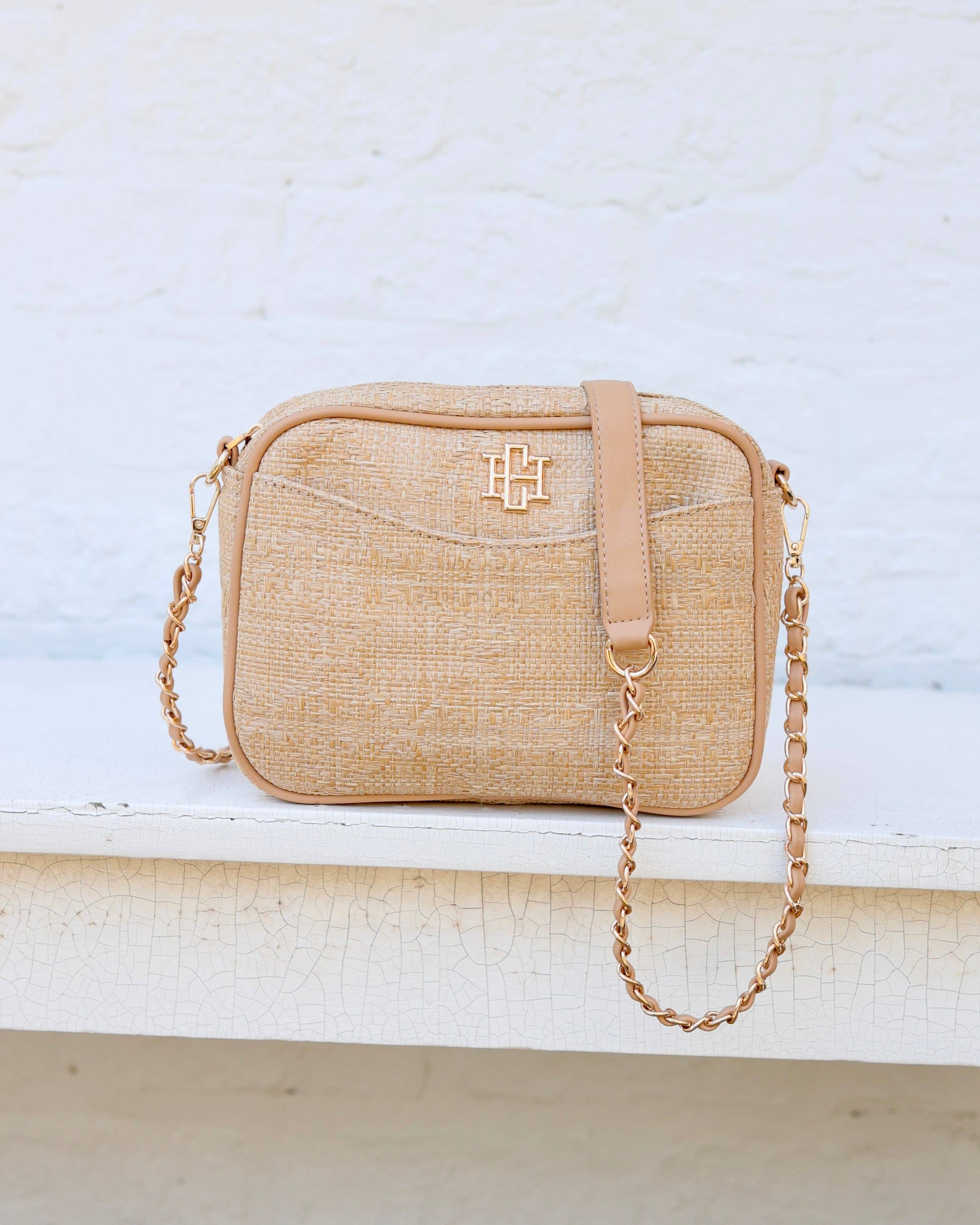 Fiona Crossbody Natural Lattice – Peach Petunia